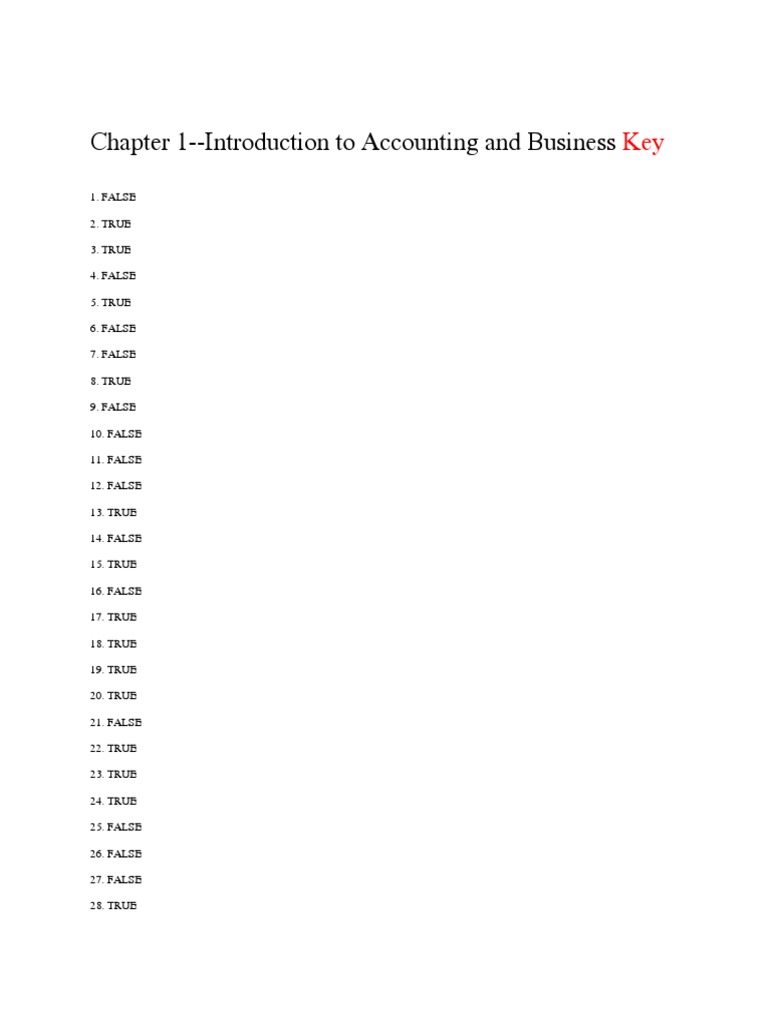 Chapter 1 Multiple Choice and True/False Quiz with Answers ...