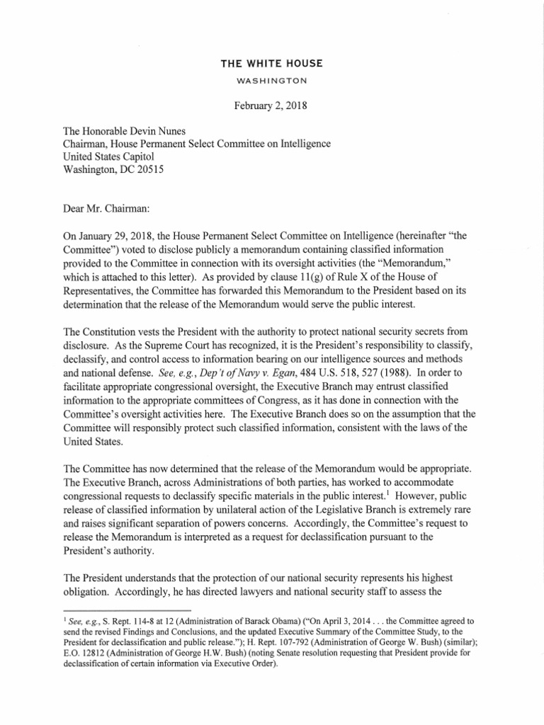 Declassified Nunes Memo | PDF