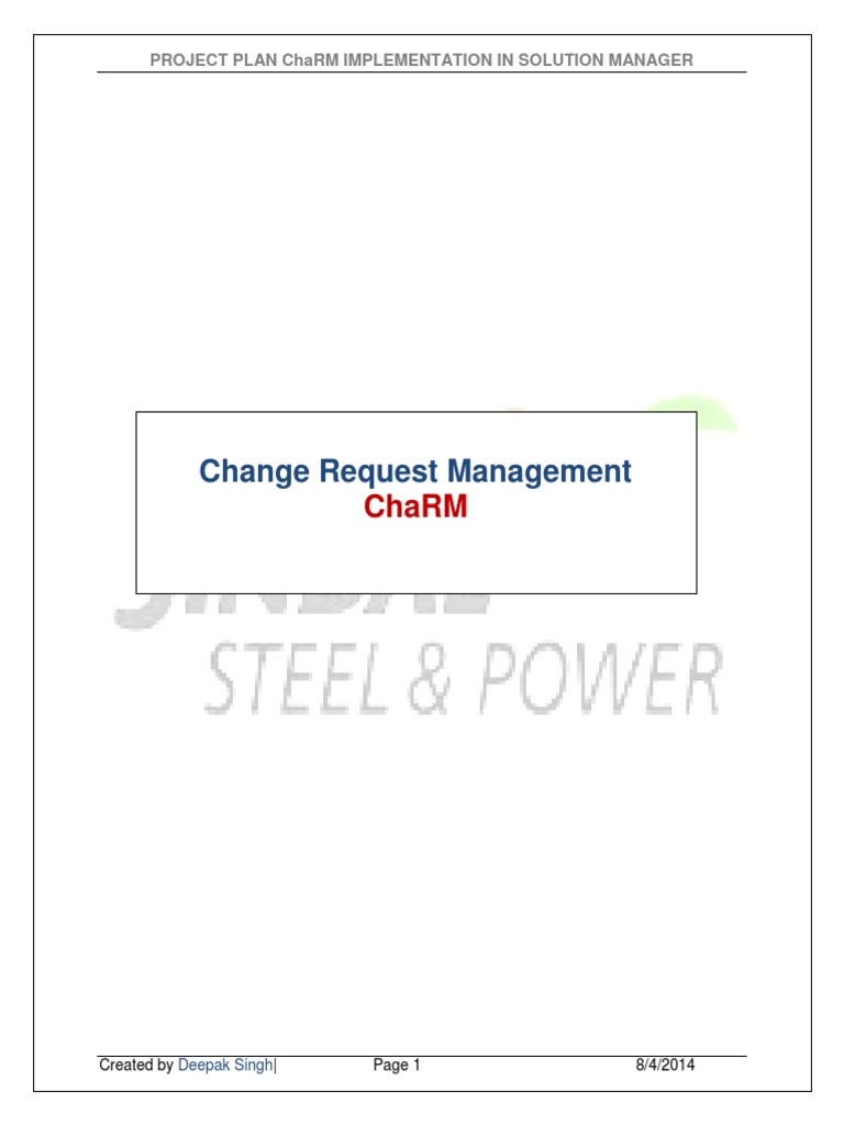 ChaRM Project Plan PDF | PDF | Itil | It Service Management