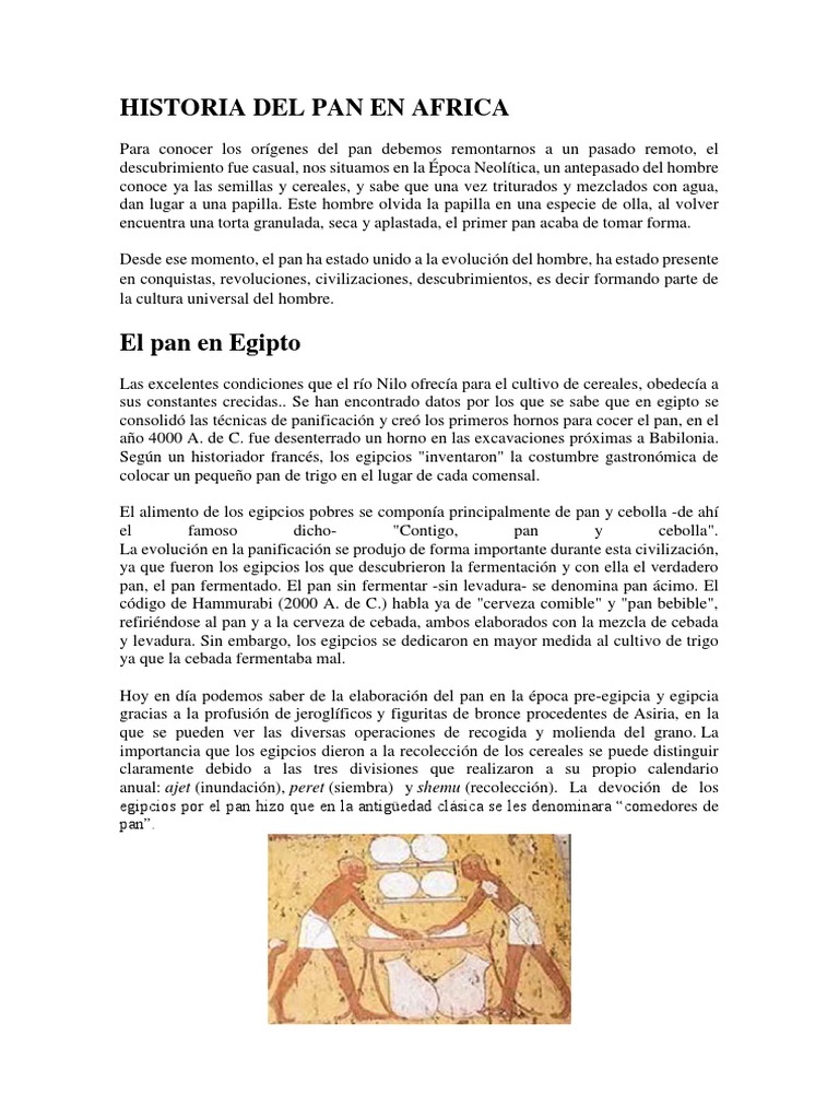Orígenes del Pan en África y Egipto | PDF | Antiguo Egipto ...