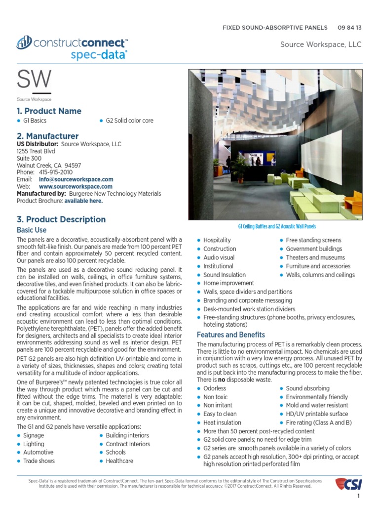 PET Specification Data Sheet For Panels 2017 | PDF | Recycling | Wall
