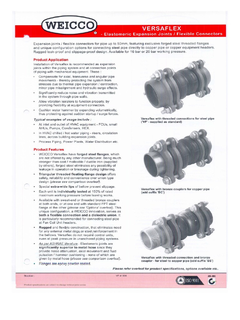 WEICCO Flexible Connectors Overview | PDF | Pipe (Fluid Conveyance ...
