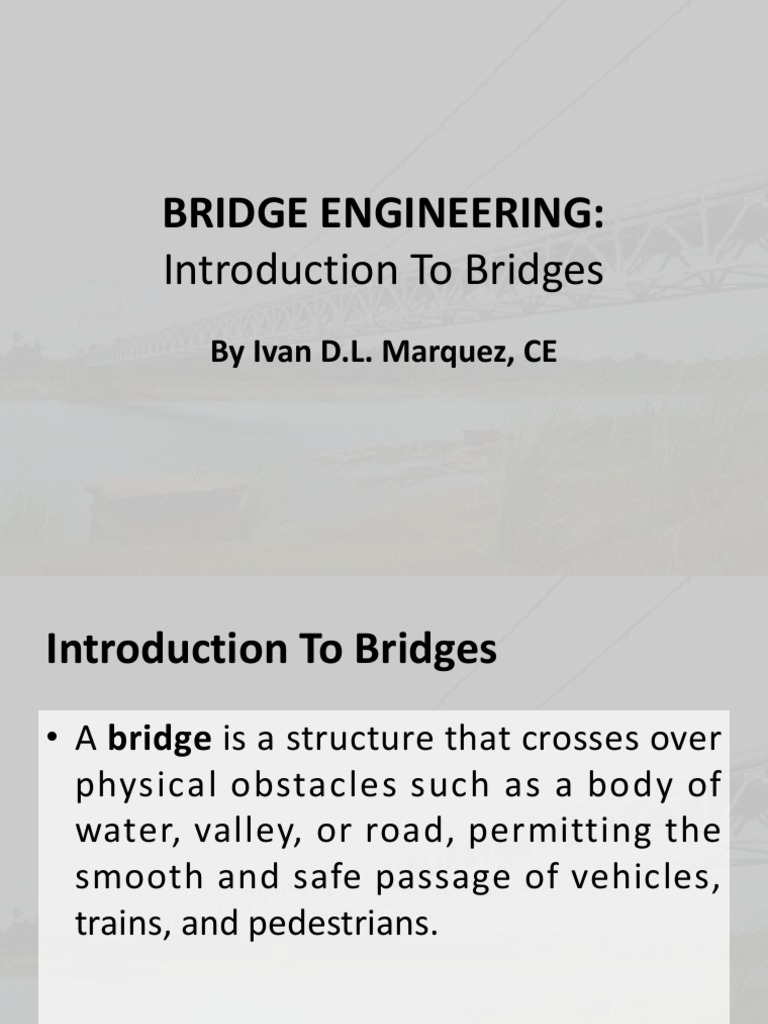 Bridge Engineering:: Introduction To Bridges | PDF | Bridge | Beam ...