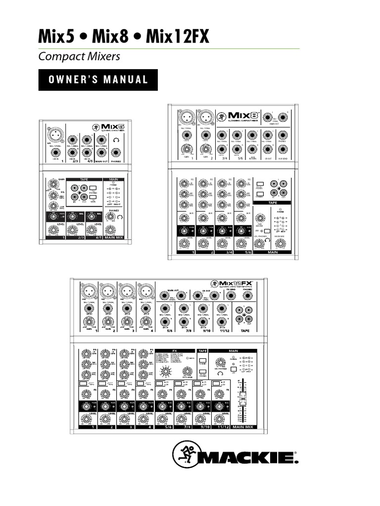 Mix5 - Mix8 - Mix12FX: Owner'S Manual | PDF | Signal Processing | Sound