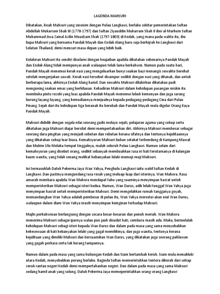 Lagenda Mahsuri | PDF