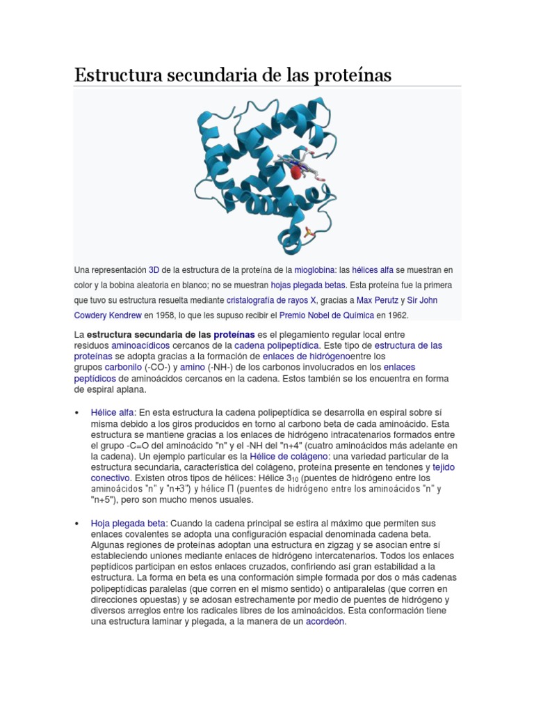 Estructura Secundaria de Las Proteínas | PDF | Alpha Helix | Proteínas