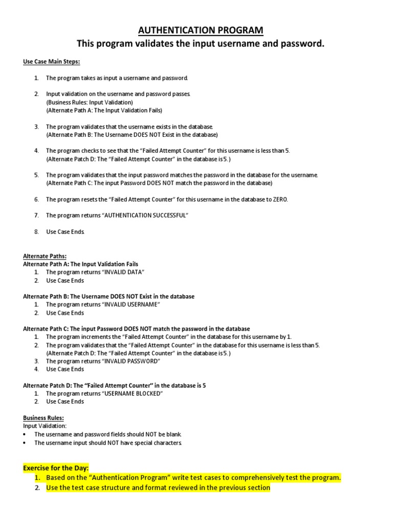 Authentication Program This Program Validates The Input Username And 3907