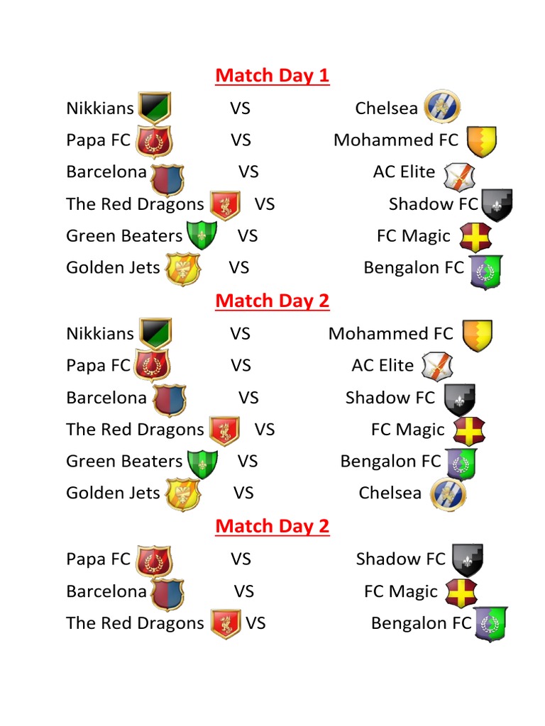 Fixtures | PDF | Association Football Clubs | Sports