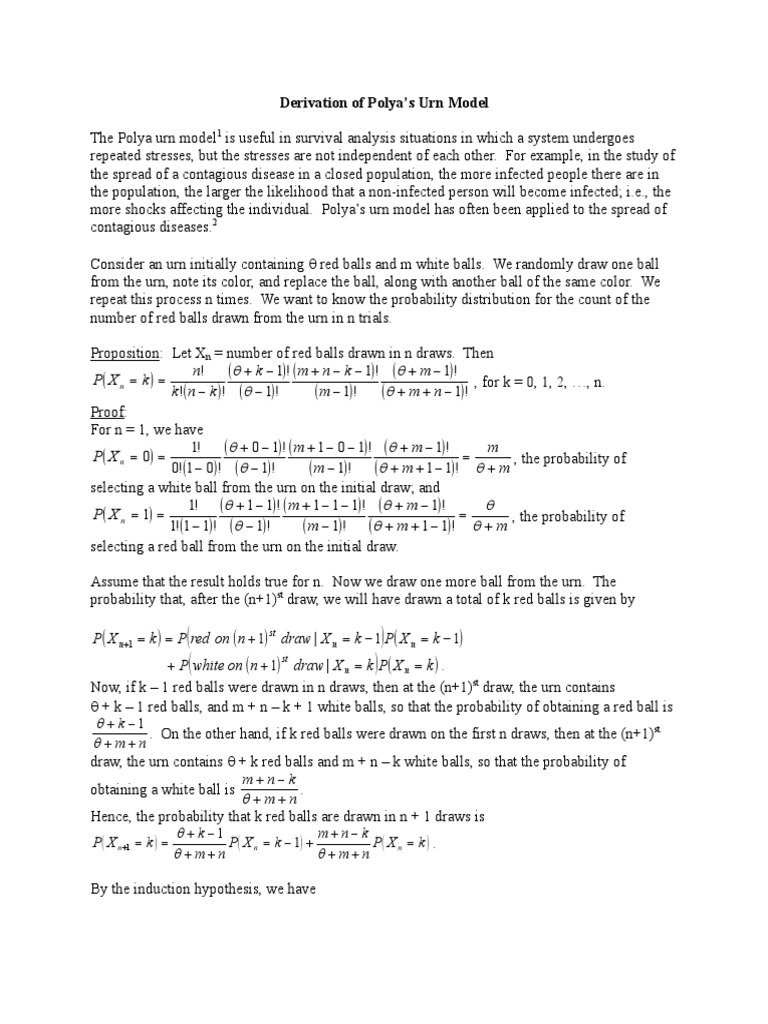 Polya Urn Model | PDF | Probability | Probability And Statistics