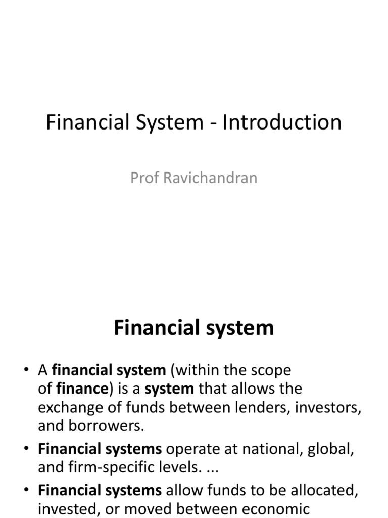 Financial System - Introduction | PDF | Financial Markets | Securities ...