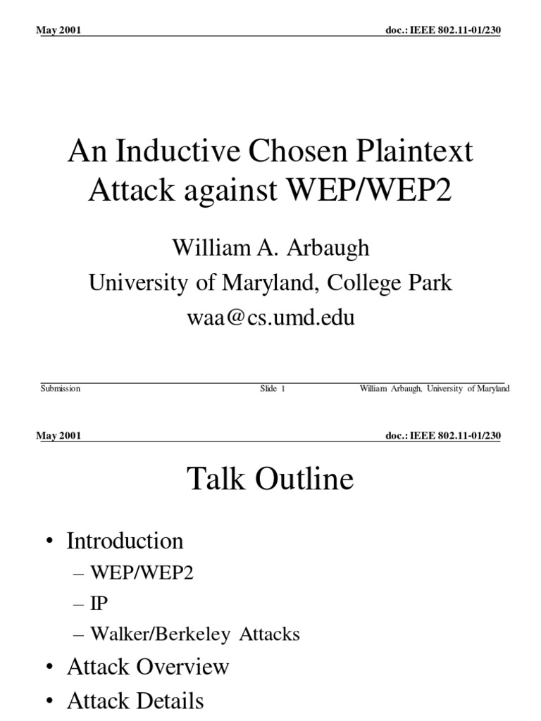 WEP/WEP2 Security Flaws Explained | PDF | Communications Protocols ...