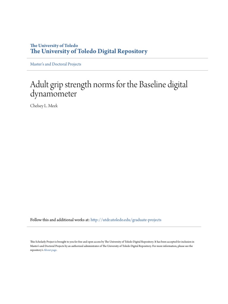 Adult Grip Strength Norms For The Baseline Digital Dynamometer | PDF ...