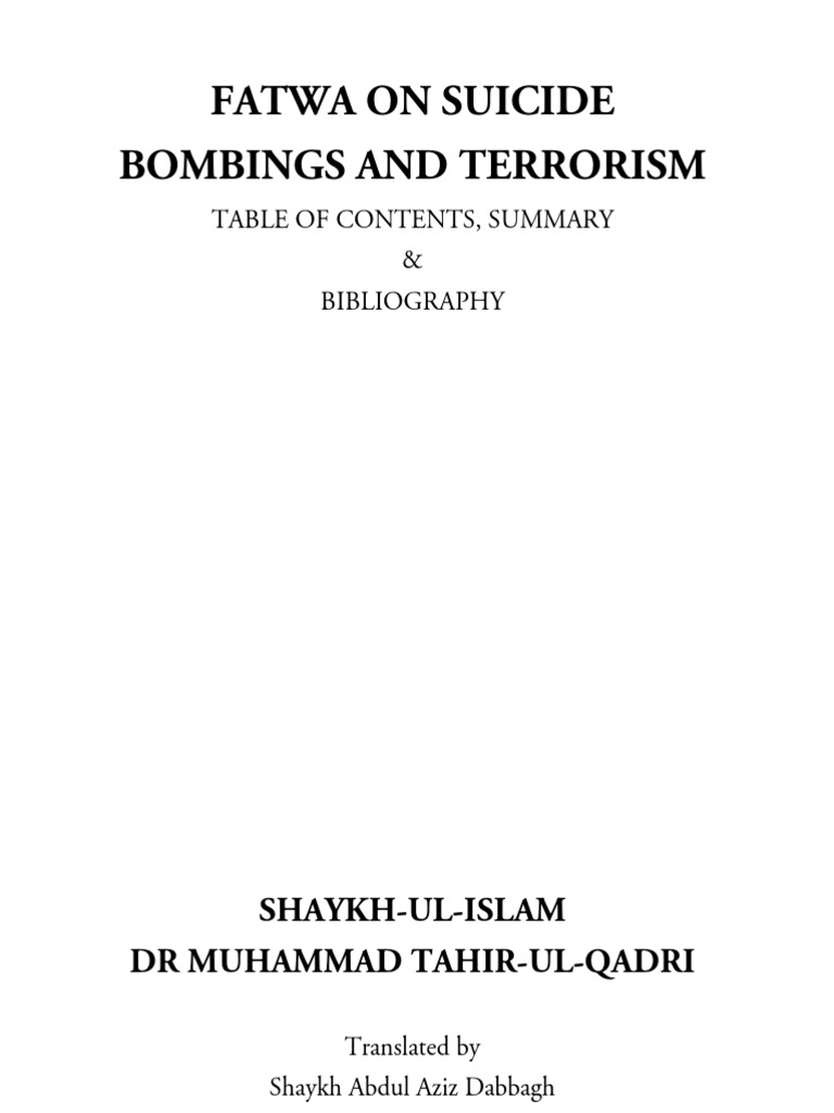 Fatwa 88pages Final2 | PDF | Suicide Attack | Fatwa