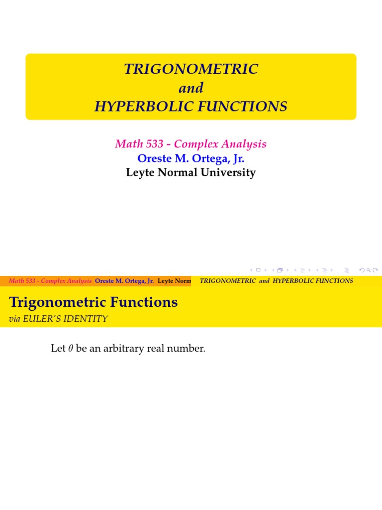 Trigonmetric And Hyperbolic Functions Pdf Trigonometric Functions Sine