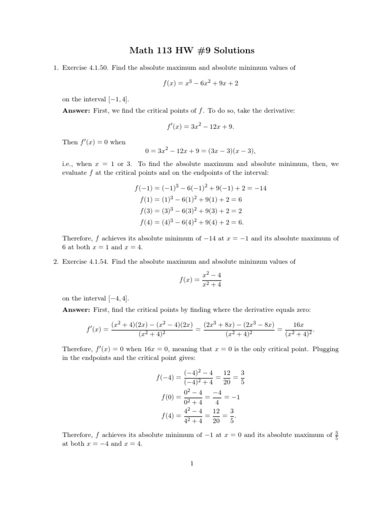 Maximum And Minimum Values Pdf Maxima And Minima Trigonometric Functions