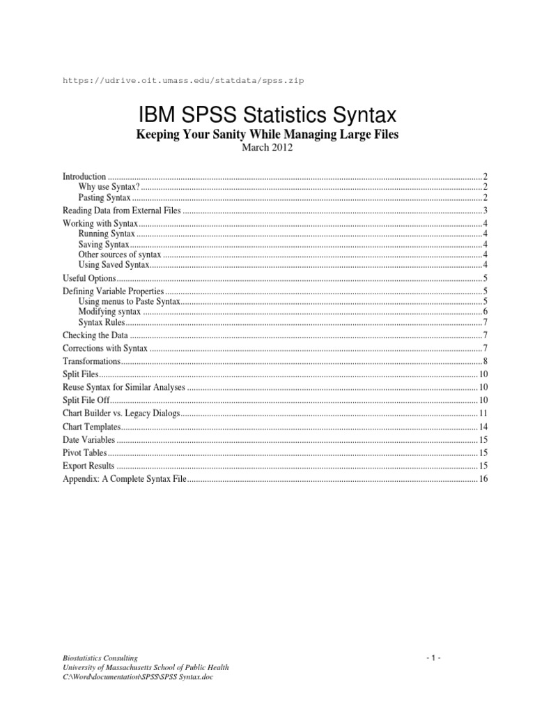 SPSS Syntax | Spss | Chart