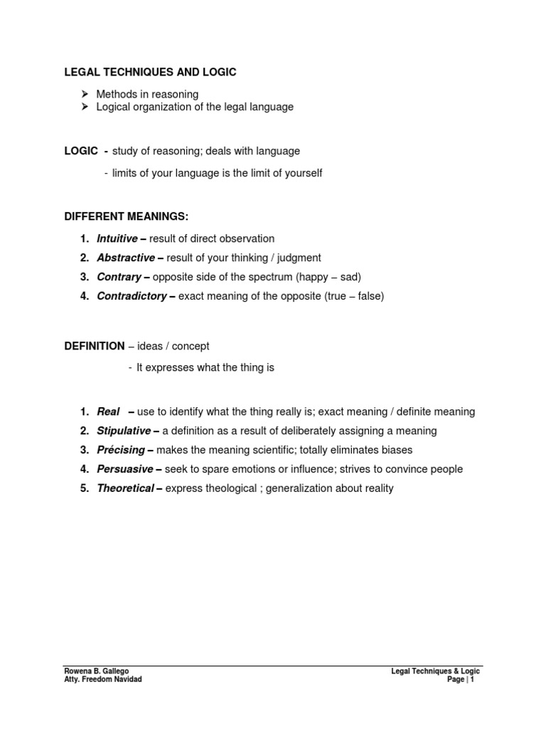 Legal Logic and Argument Techniques | PDF | Argument | Validity