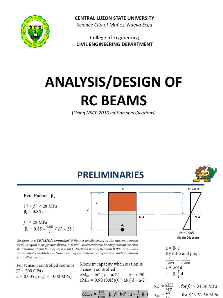 Singly Reinforced RC Beams (NSCP 6th) | PDF