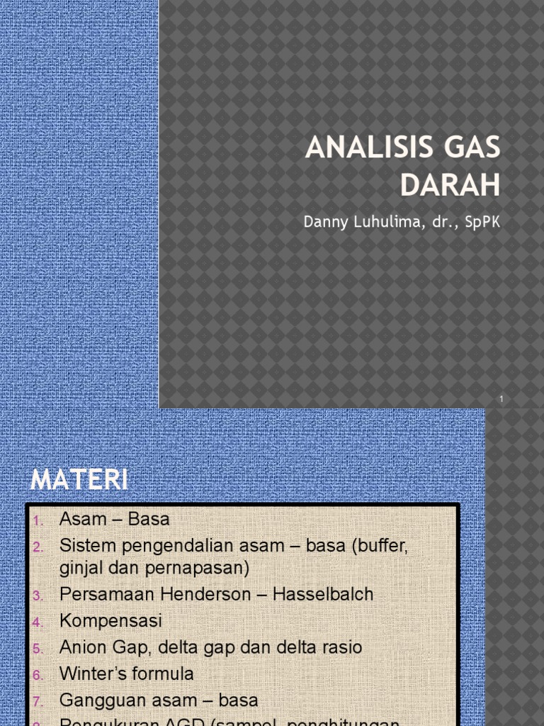 Analisis Gas Darah: Prinsip Dasar, Pengukuran, dan Interpretasi Hasil | PDF
