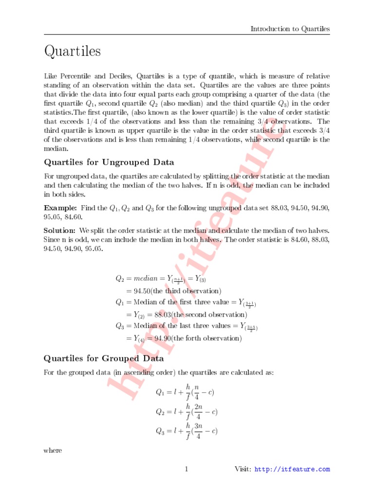 Quartiles | PDF | Quantile | Median