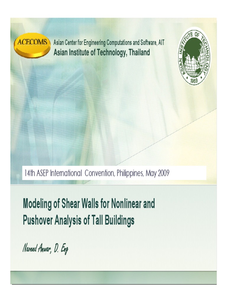 1 Modeling of Shear Walls For Non Linear and Pushover Analysis of Tall Buildings | PDF | Beam ...