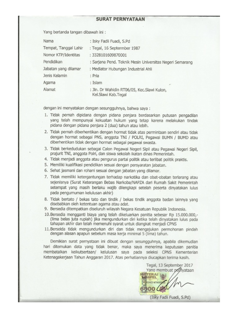 Scan Surat Pernyataan | PDF
