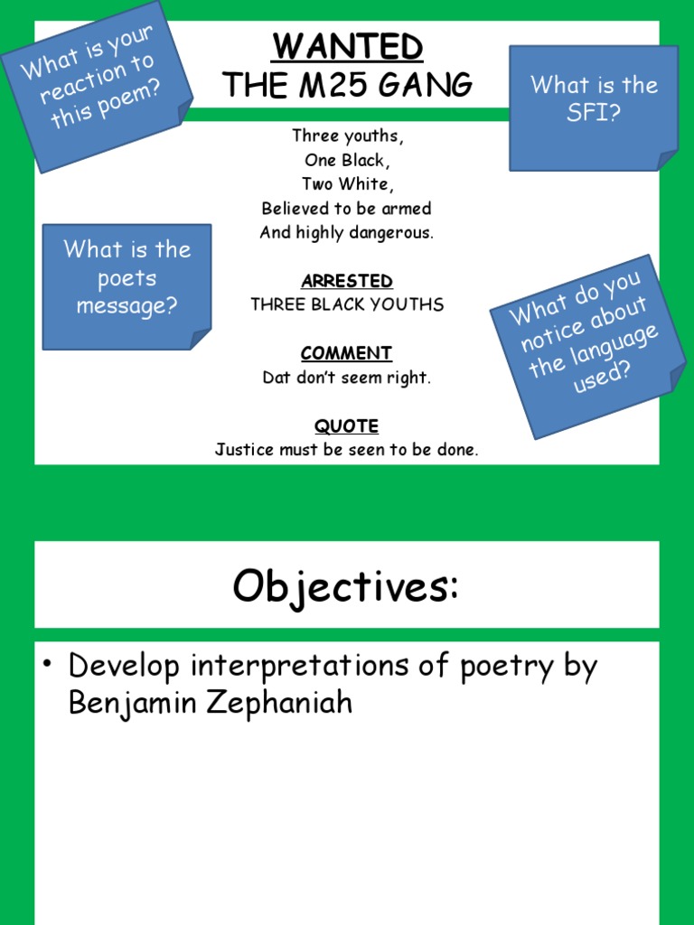 The M25 Gang: Wanted | PDF | Poetry