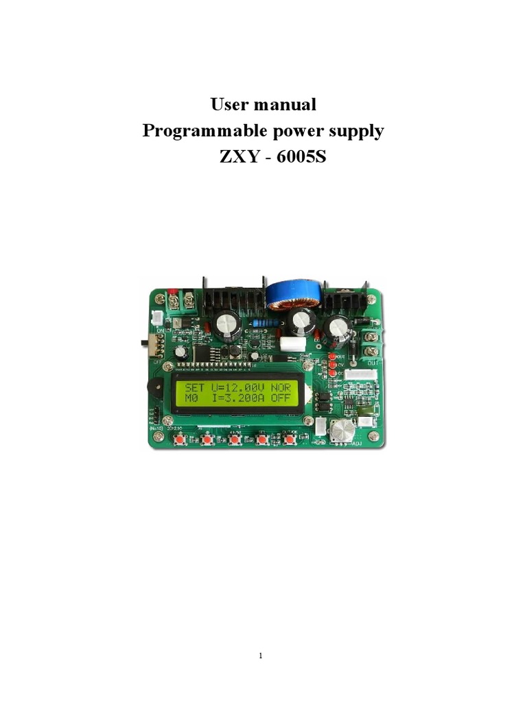 ZXY6005S User Manual R2.2 | PDF | Power Supply | Parameter (Computer Programming)