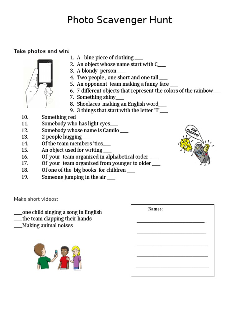Photo Scavenger Hunt: Take Photos and Win! | PDF