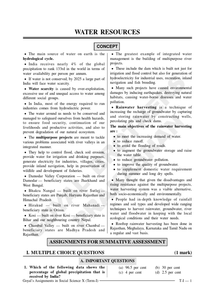 Water Resource Assignment | PDF | Water Resources | Physical Geography
