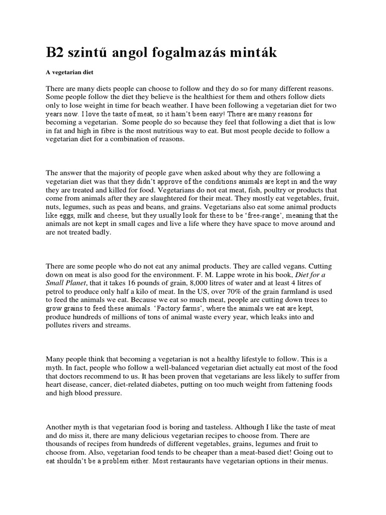 B2 Szintű Angol Fogalmazás Minták | PDF | Avatar (2009 Film) | Scuba Diving