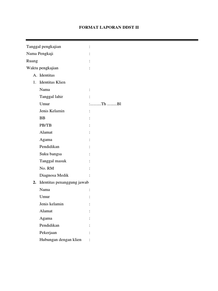 Format Laporan DDST II | PDF