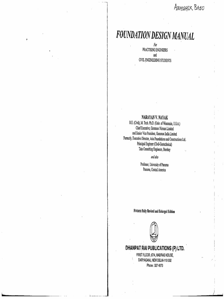 Foundation Design Manual - Nayak PDF | PDF