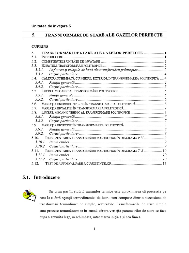 U05-Transformari de Stare Ale Gazelor Perfecte | PDF