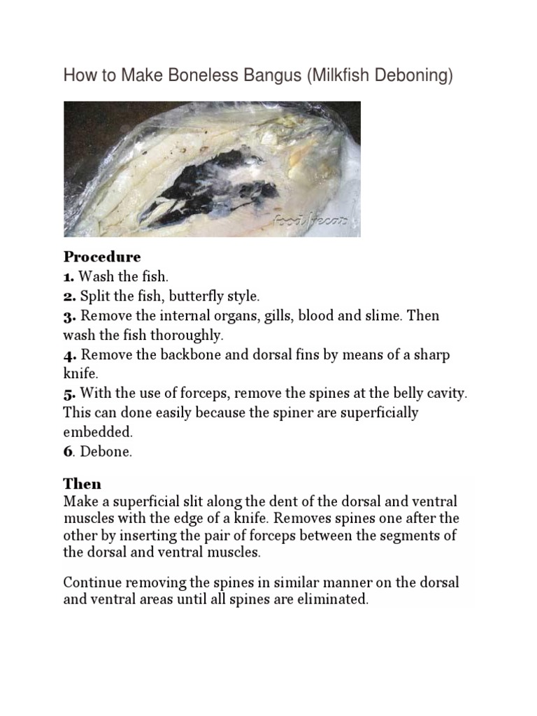 How To Make Boneless Bangus | PDF