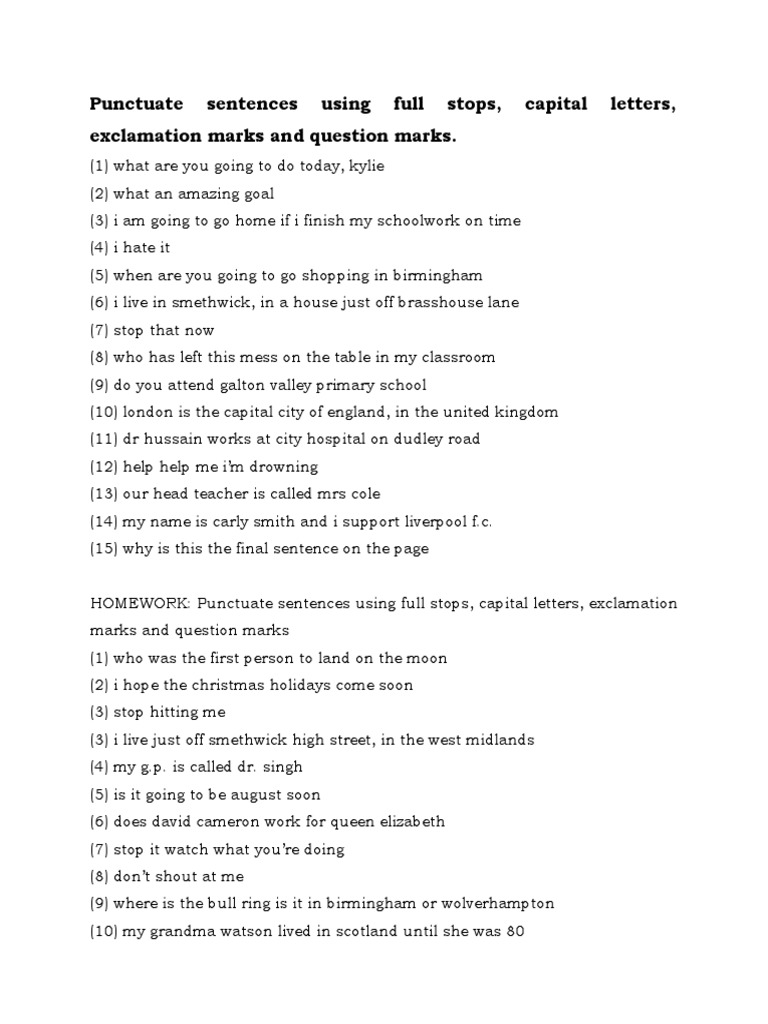 Punctuate Sentences Using Full Stops - 2 | PDF | Cats | Felidae