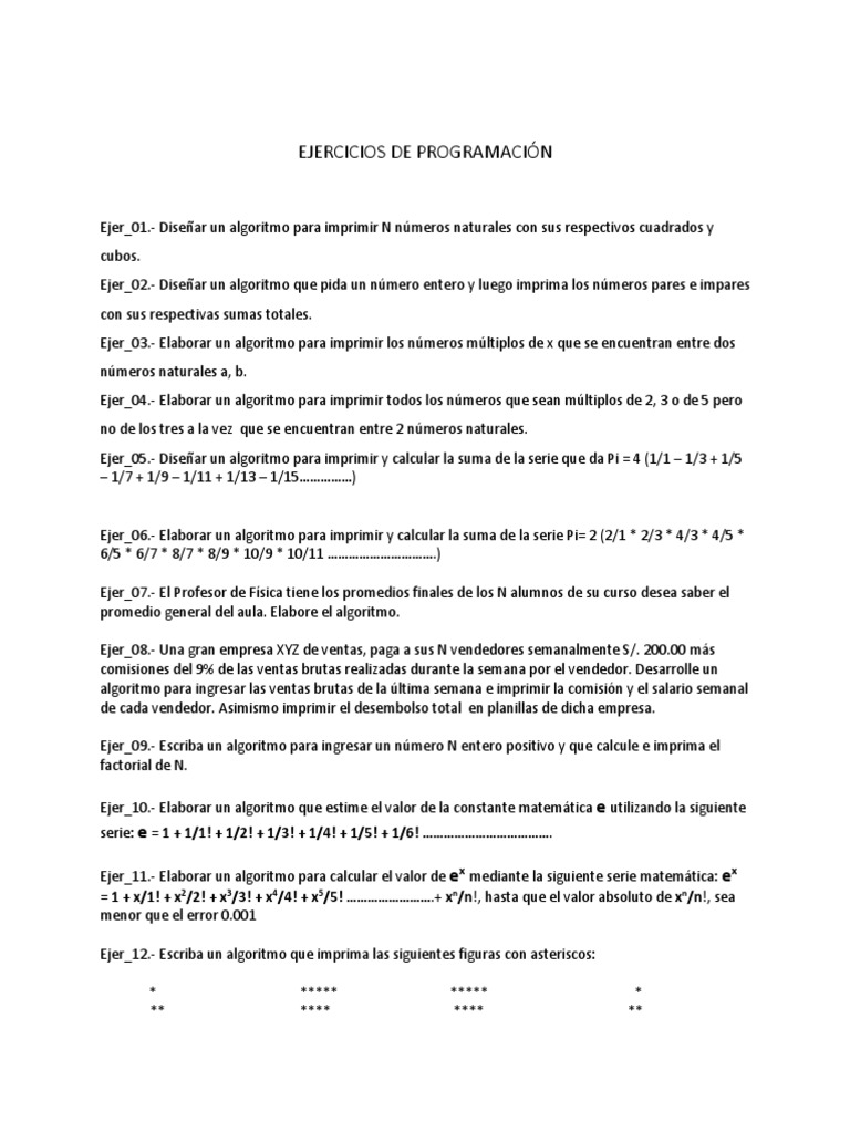 Algoritmos para la resolución de diversos ejercicios de programación | PDF | Algoritmos | Triángulo