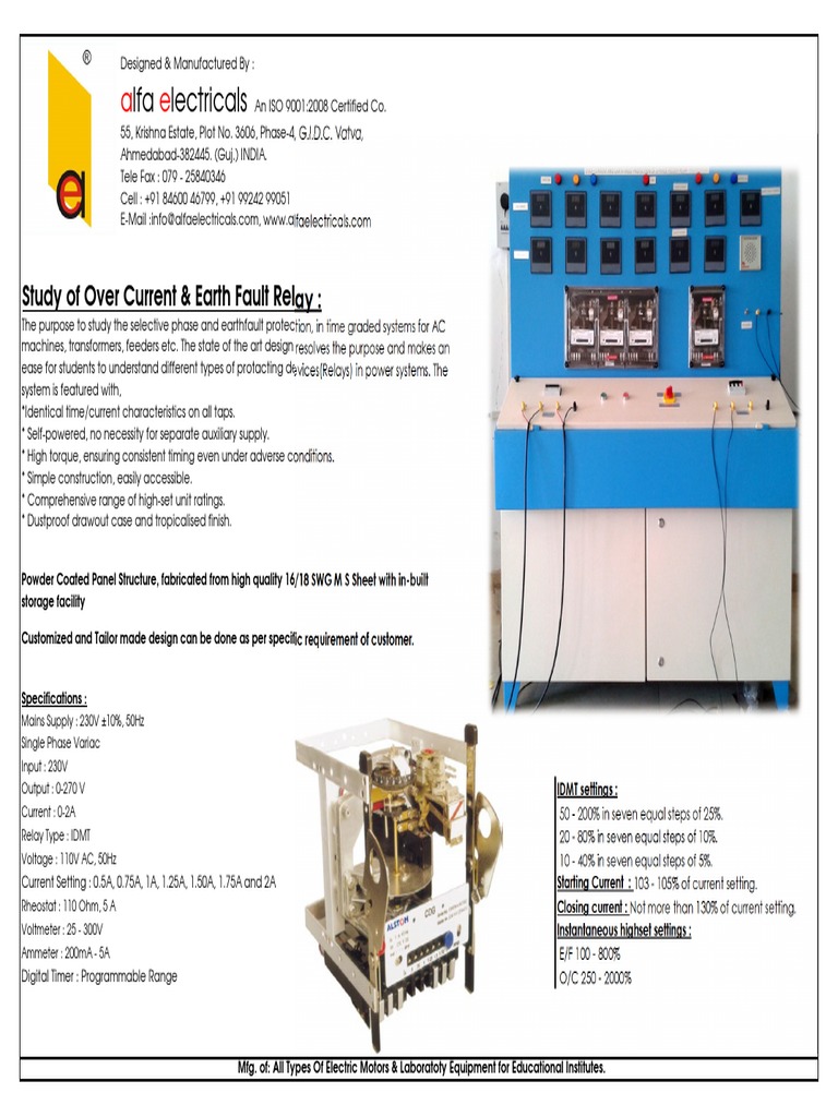 Study of Over Current Earth Fault Relay | PDF | Relay | Power Engineering