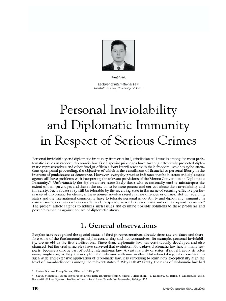 Inviolabilitate Vs Imunitate | PDF | Crime & Violence | Crime Thriller
