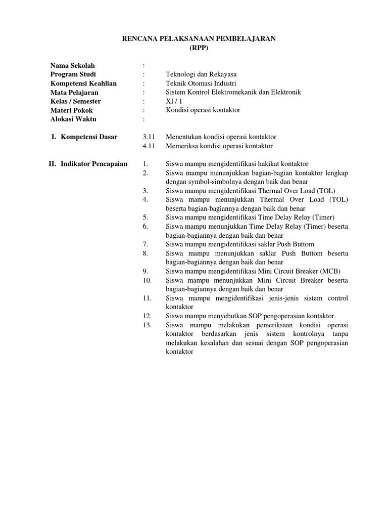 RPP 3. 11 Sistem Kontrol | PDF