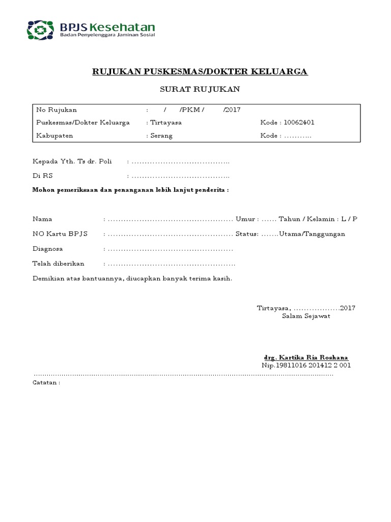 Surat Rujukan BPJS DRG | PDF