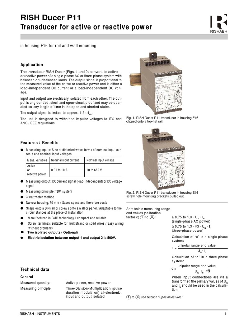 Power Transducer p11 | PDF | Power Supply | Alternating Current