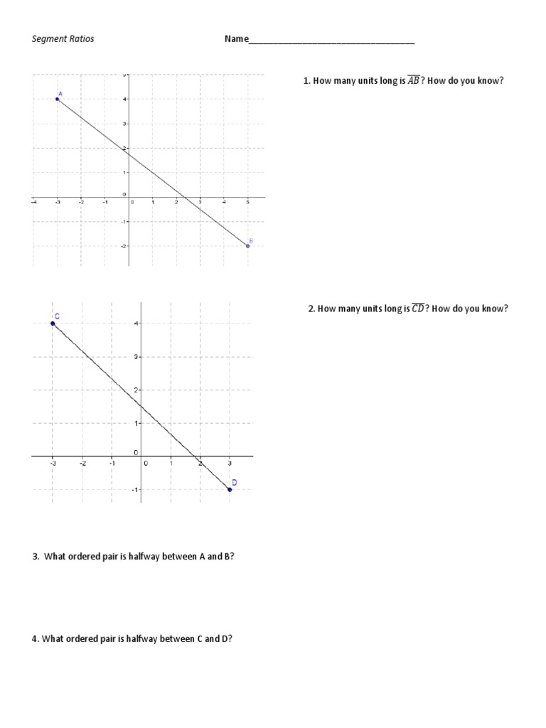 Distance Midpoint and Segment Ratios On A Coordinate Plane | PDF