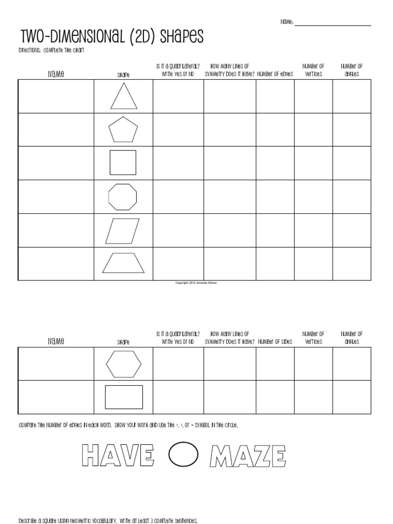 Two Dimensional Shape Attributes | PDF