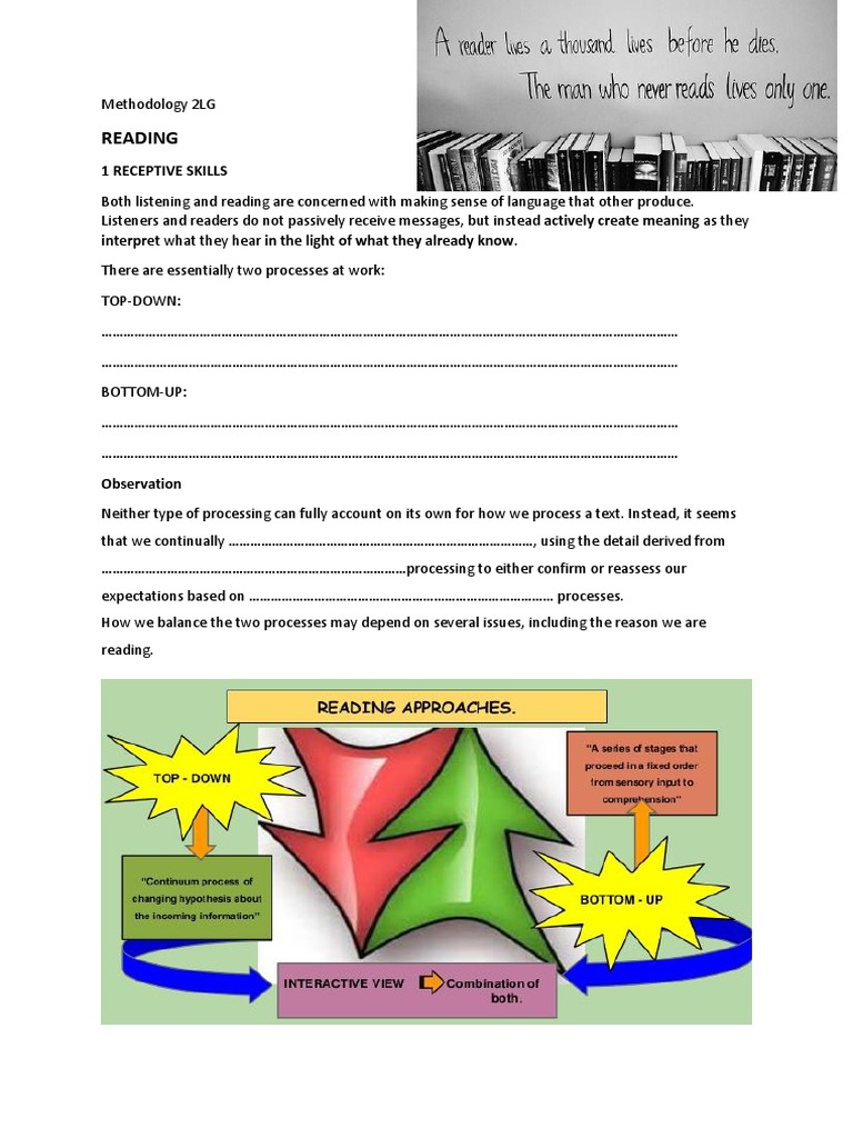 Reading Methodology 2LG - Students | PDF | Reading (Process) | Verb