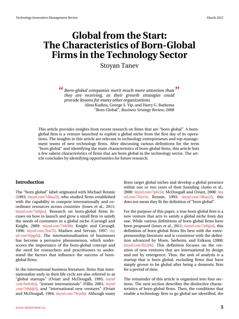 Born Global - Global From The Start Characteristic of Born Global ...