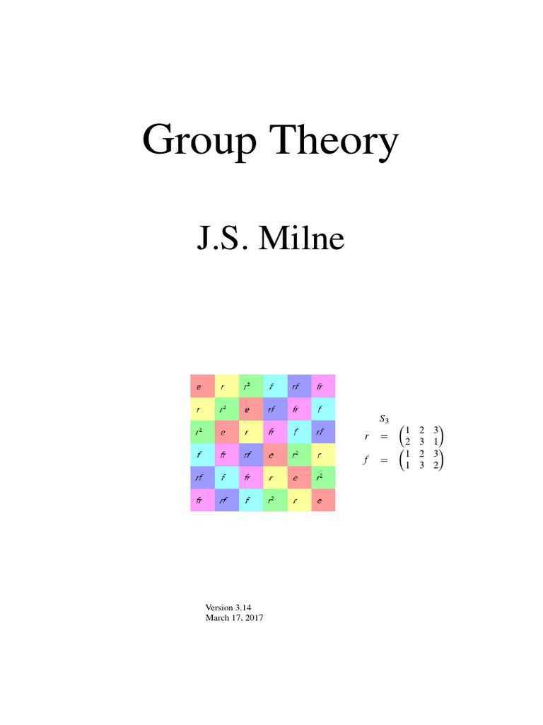 Group Theory | PDF | Group (Mathematics) | Category Theory