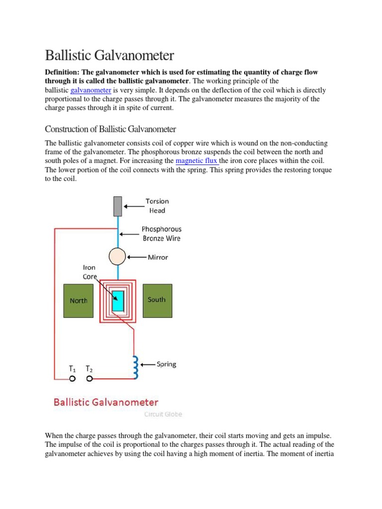 Ballistic Galvanometer | PDF | Inductor | Capacitor