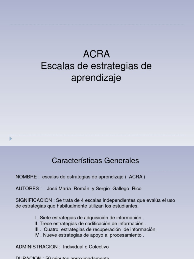 Acra | PDF | Aprendizaje | Ciencia cognitiva