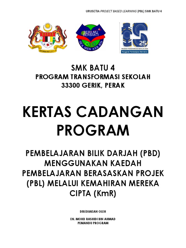 Kertas Kerja Program PBL 2018 | PDF